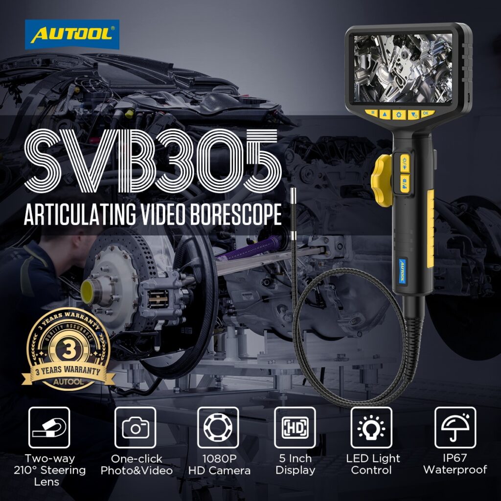AUTOOL SVB305 Articulate Car Industrial Endoscope Automotive Inspection ...