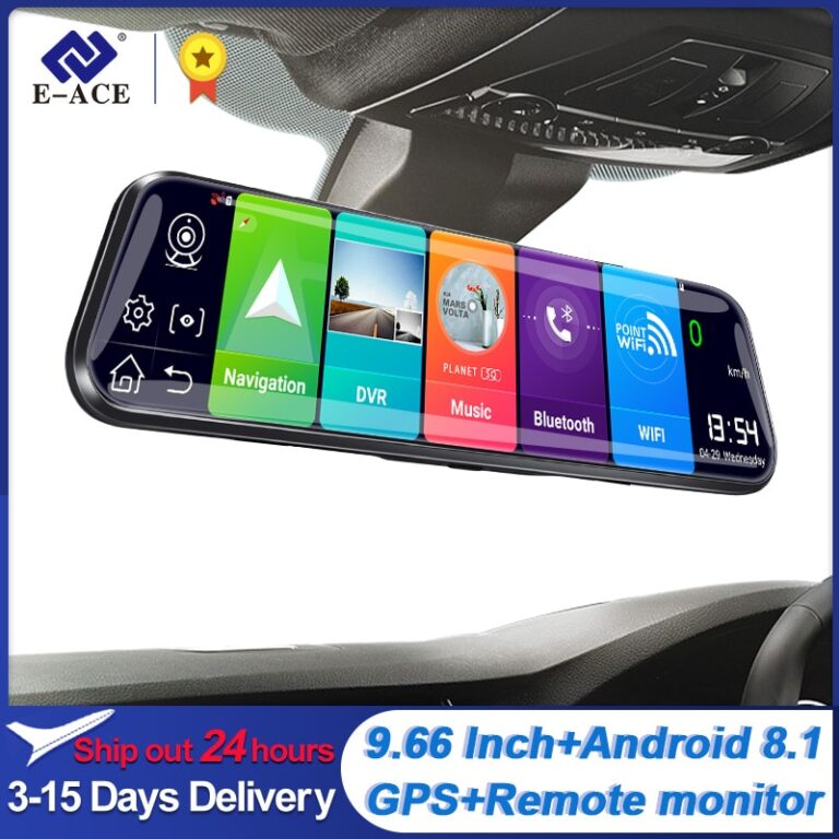 E-ACE D13 4G Car Dvr 10 Inch Mirror Dash Cam Android 8.1 GPS Navigation ...