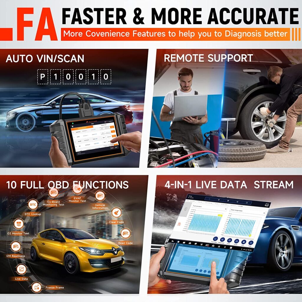 FOXWELL NT710 OBD2 Diagnostic Scan Tool Car Code Reader ECU Coding Full ...