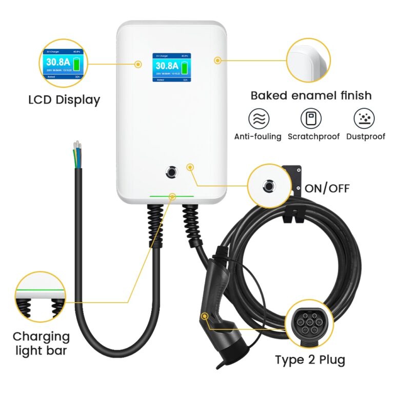 MOREC EV Charger 32A EVSE Wallbox Electric Vehicle Car Charging Station ...