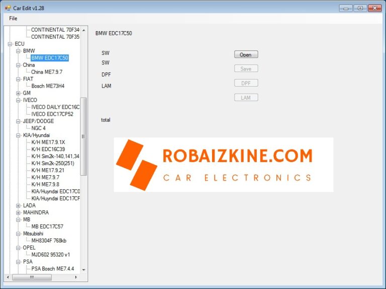 Car Edit v1.28 Dump Editor - DTC, LAMBDA, DPF, IMMO, DASH, BSM, SRS - Robaizkine - Car ...